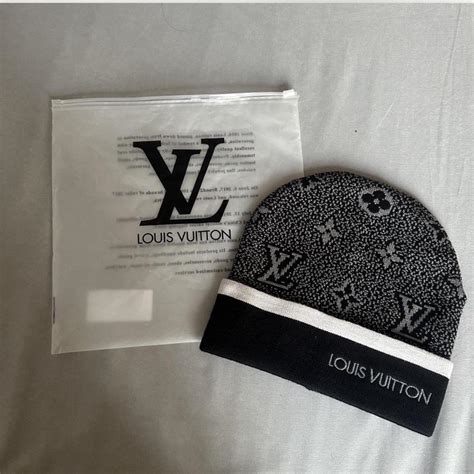 Lv Monogram Eclipse Beanie Light Grey New With Tags Depop