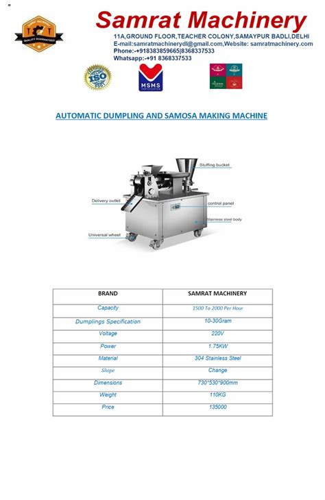 Small Dumpling Maker At ₹ 110000 Piece Samaypur Badli New Delhi