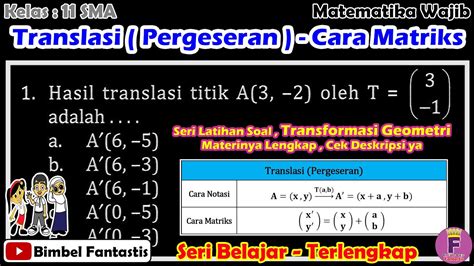 Translasi Pergeseran Cara Matriks Seri Belajar No 1 2022