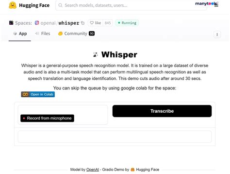 Hugging Face Whisper 33 AI Transcription Tools Sites Like Huggingface Co Spaces Openai Whisper