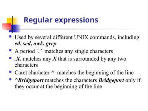 L5regular Expression Command For Linux Unix Ppt