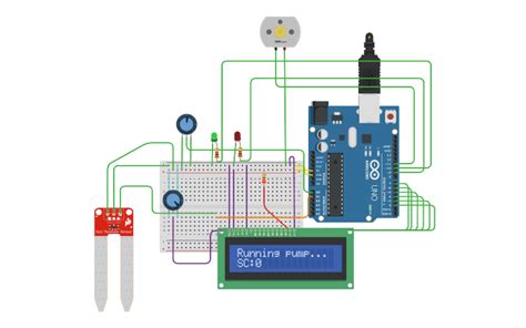 Circuit Design Automatic Irrigation System Tinkercad