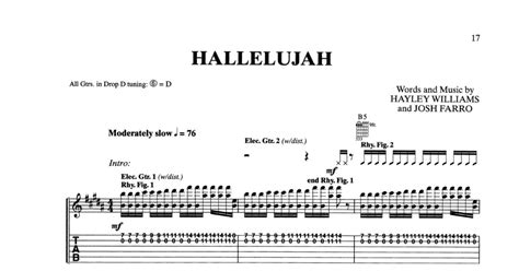 Hallelujah Guitar Tab Print Sheet Music Now
