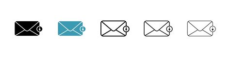 Inbox Icon Set Mail Box Email Download Arrow Vector Image