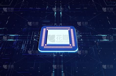 赛博朋克ai的3d渲染。电路板。技术背景。中央计算机处理器cpu和gpu的概念。数字芯片主板。技术科