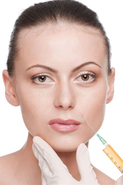 Cosmetic Botox Injection In The Beauty Face Stock Image Image Of Finger Cute