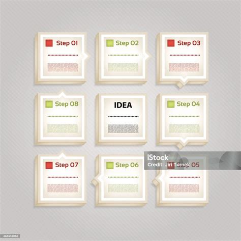 Template For Your Business Presentation Eight Steps Diagram Process Arrows 3d Numbered Options