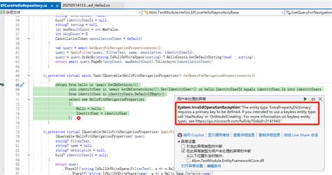 Modular Development With Abp Suite Encountered An Exception The Entity Type