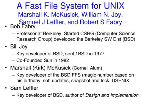 Ppt Classic File Systems Ffs And Lfs Powerpoint Presentation Free Download Id 2562594
