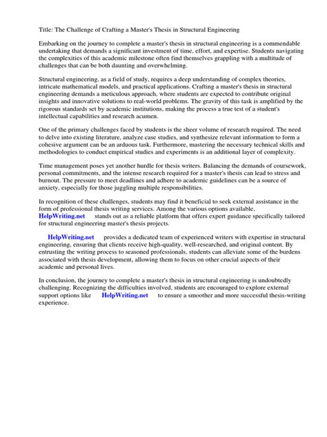 Master Thesis Examples Structural Engineering Pdf