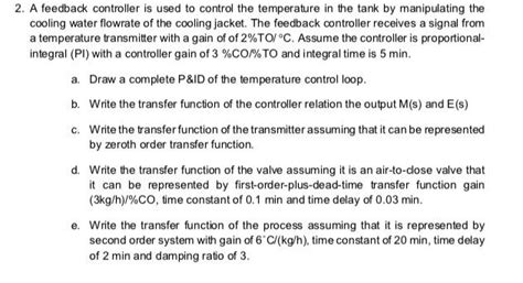 Solved 2 A Feedback Controller Is Used To Control The