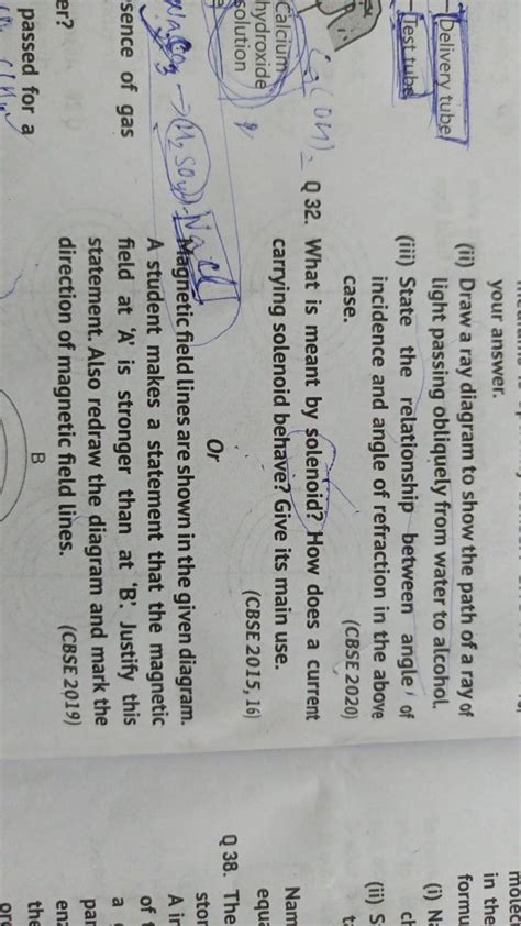 Your Answer Ii Draw A Ray Diagram To Show The Path Of A Ray Of Light P