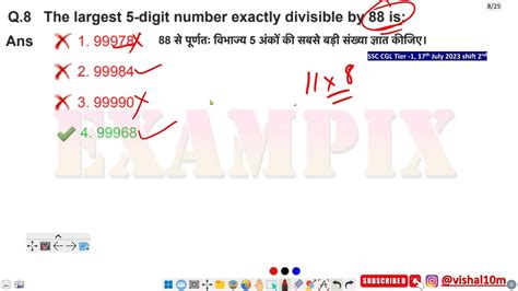 The Largest 5 Digit Number Exactly Divisible By 88 Is Youtube