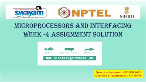 nptel microprocessors and interfacing assignment 4 solutions youtube