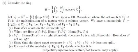 Solved Consider the ring R ccc у Є Let V R Chegg com