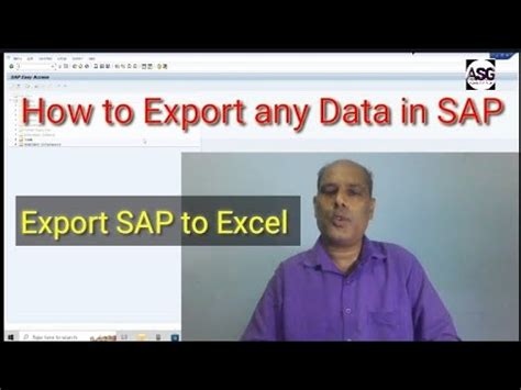 How To Export In SAP Export In Excel SAP SAP Course Ledger GL Vender Customer