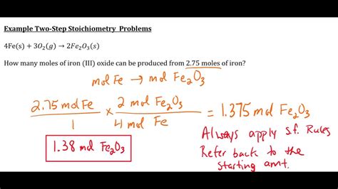 Intro To Two Step Stoichiometry Problems Youtube