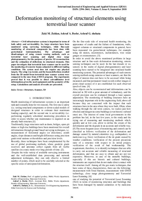 Pdf Deformation Monitoring Of Structural Elements Using Terrestrial