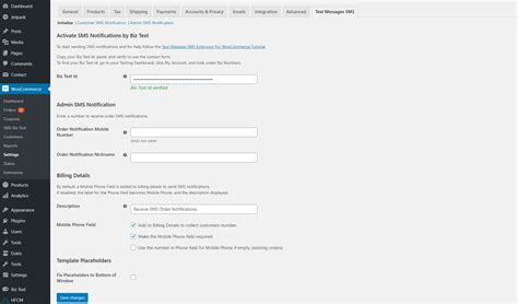 Text Message SMS Extension For WooCommerce By Biz Text