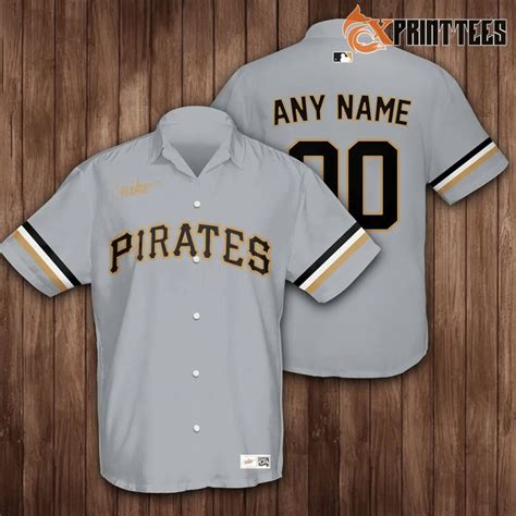 Premium Pittsburgh Pirates Logo Gray Button Up Jersey Available Now
