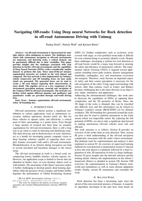 Pdf Navigating Off Roads Using Deep Neural Networks For Rock