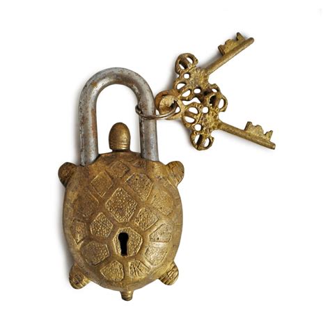 Vintage Brass India Turtle Lock Design Mix Gallery