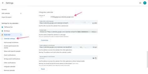 Google Calendar Integration RnB Documentation