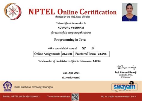 vyshnavi kovvuru on linkedin javaprogramming iitkharagpur nptel