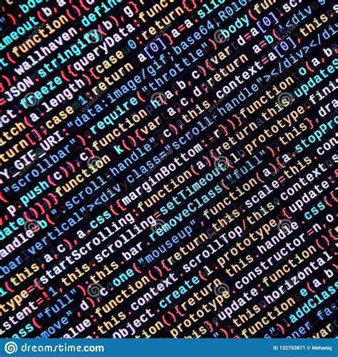 writing programming code on laptop digital binary data on computer