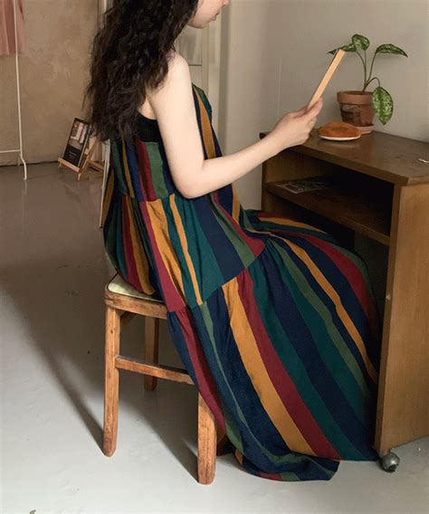 컬러 믹스 히피원피스 에이블리