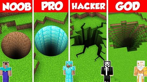 ROUND TUNNEL BASE HOUSE BUILD CHALLENGE Minecraft Battle NOOB Vs PRO Vs HACKER Vs GOD