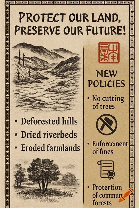 Vintage Style Environmental Poster Titled Protect Our Land Preserve