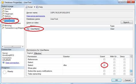 granting or denying permissions to all of the tables within a database
