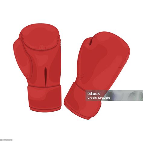 권투용 스포츠 장갑 복싱 장갑은 빨간색입니다 무술을위한 스포츠 장비 권투 태국 복싱 장갑 흰색 배경에 격리된 벡터 그림 가죽에 대한 스톡 벡터 아트 및 기타 이미지 Istock