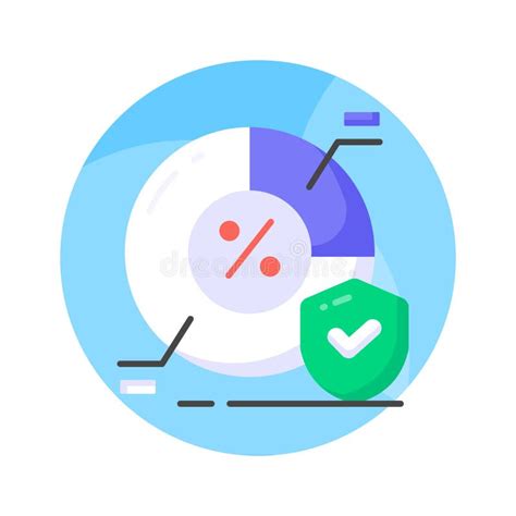 Pie Chart With Protection Shield Showing Concept Vector Of Secure Data Analysis Stock Vector
