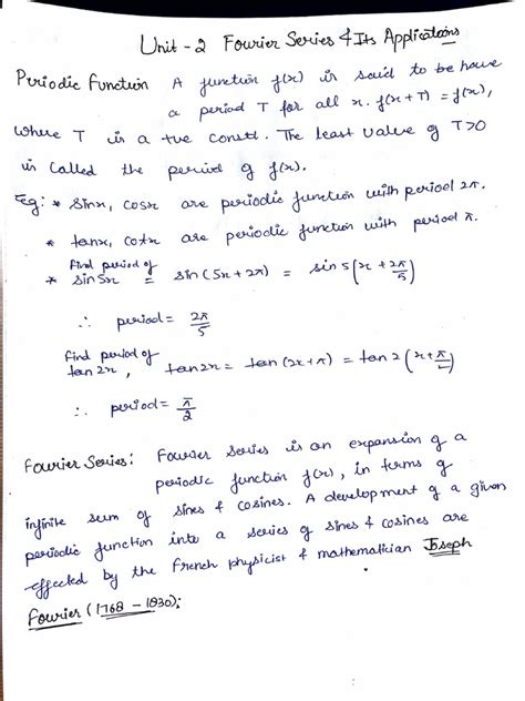 Unit 2 Fourier Series Notes Pdf