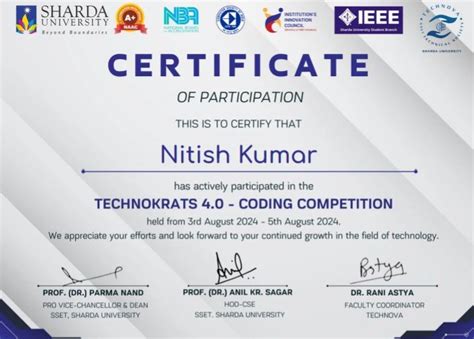Nitish Kumar On Linkedin Coding Technokrats4 Continuouslearning Shardauniversity Compititions