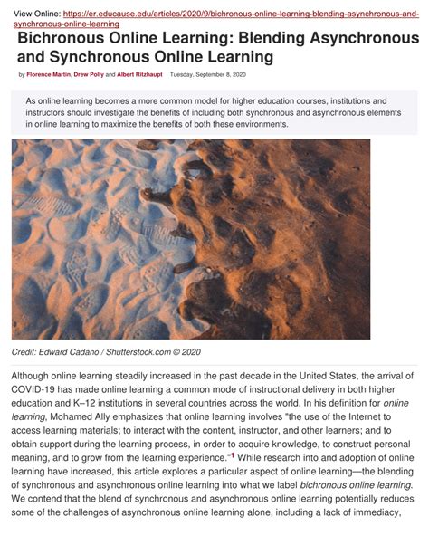 Pdf Bichronous Online Learning Blending Asynchronous And Synchronous