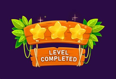 Game Level Complete Screen Banner Or Icon Vector Art At Vecteezy