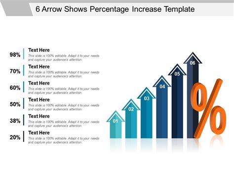 6 Arrow Shows Percentage Increase Powerpoint Templates Powerpoint