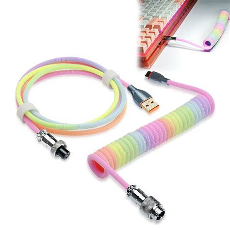 Buy Ucinnovate Coiled Keyboard Cable Pro Custom Coiled Usb C Cable For Gaming Keyboard Double