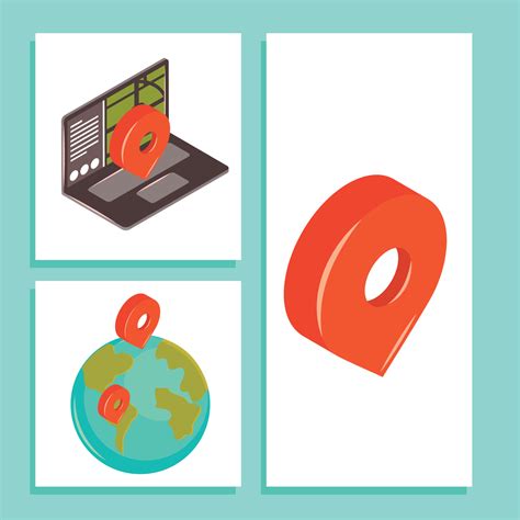 Gps Navigation Icons Set 10457918 Vector Art At Vecteezy