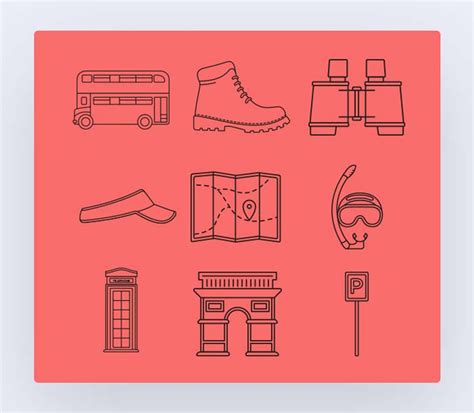 Travel Icons Collection Set Pixeden Club