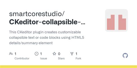 GitHub Smartcorestudio CKeditor Collapsible Snippet This CKeditor