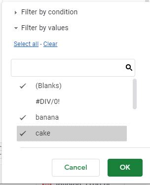 Google Sheets How To Hide Formula Error Warnings Where There Is No Data Or The Data Divides By