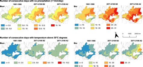 Bsc Mean And Maximum Dry Spell Duration Top And Heat Wave Duration