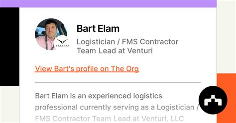 Bart Elam Logistician Fms Contractor Team Lead At Venturi The Org