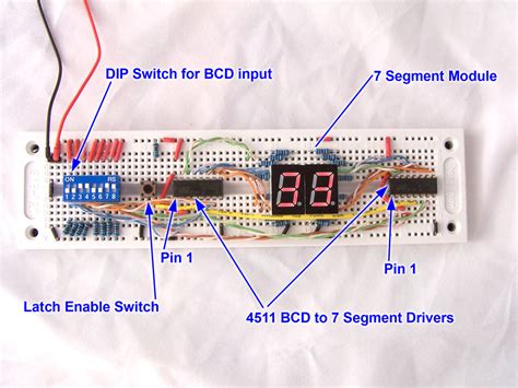 Driving A 7 Segment Display With A 4511 Bcd To 7 Segment Driver Protostack