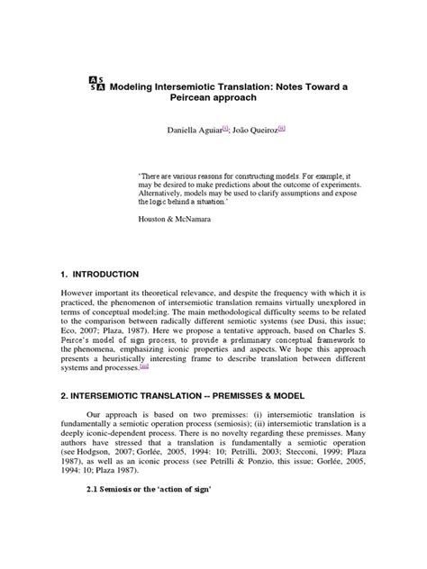 Modeling Intersemiotic Translation Download Free Pdf Charles Sanders Peirce Semiotics
