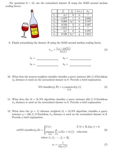 solved for questions 9∼12 use the normalized dataset r